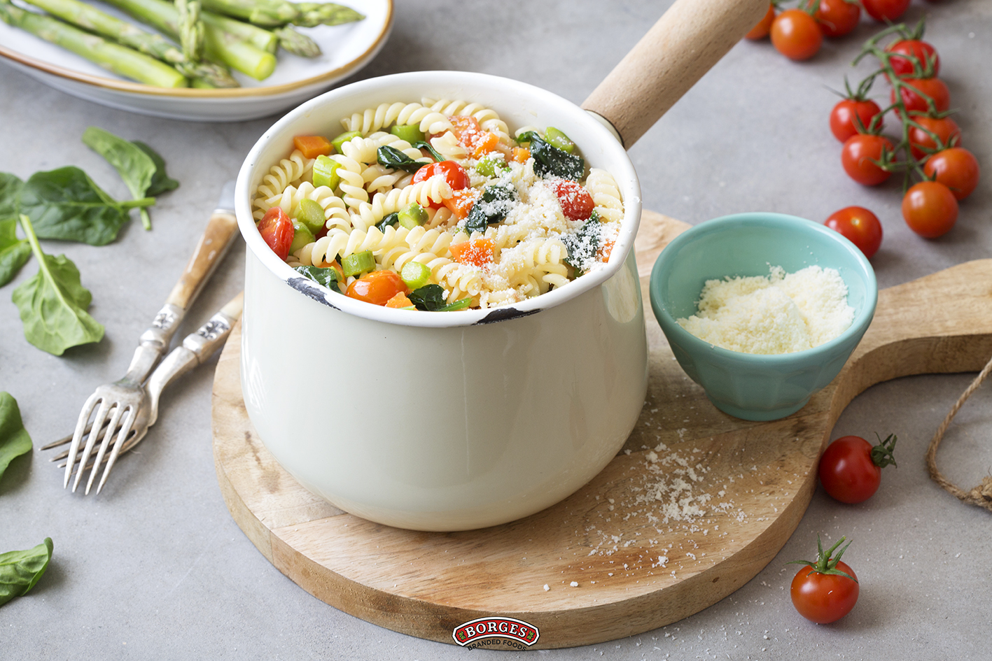 Fusilli con verduras de primavera (receta "one-pot")